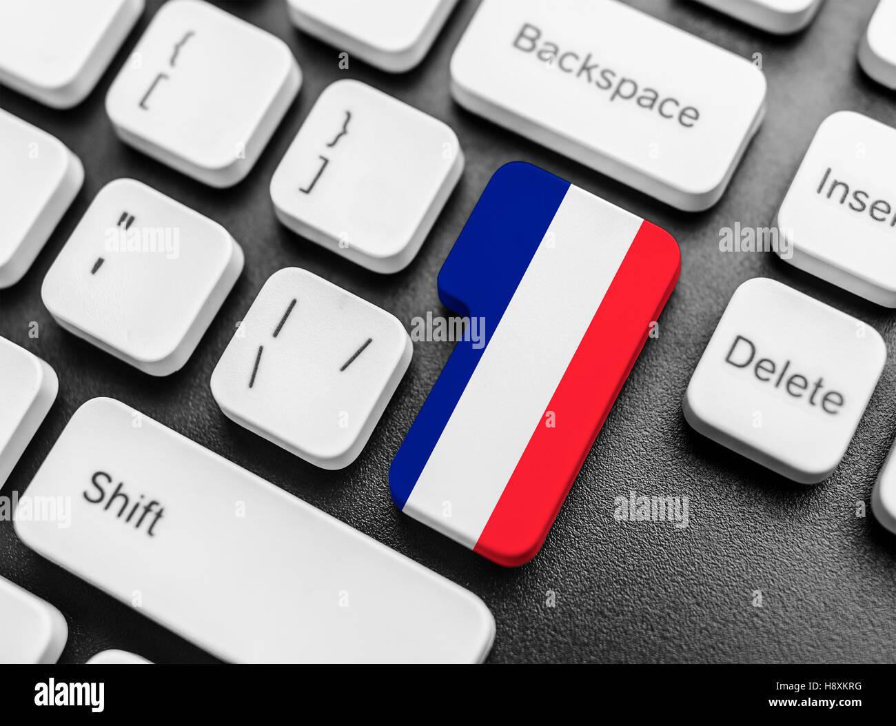 Enter key button with Flag of France Stock Photo - Alamy
