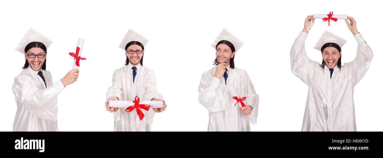 Young man ready for university graduation Stock Photo - Alamy
