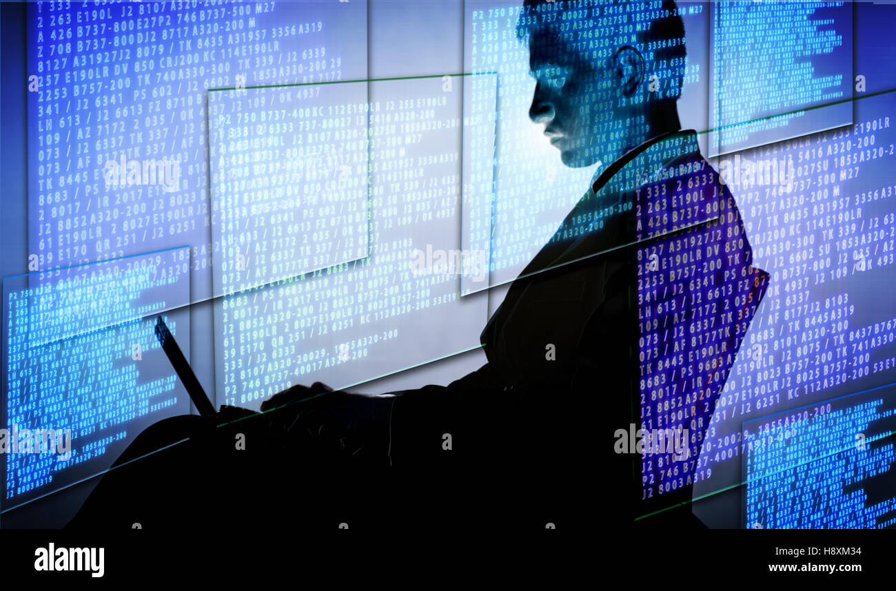 Hacker in digital security concept Stock Photo - Alamy