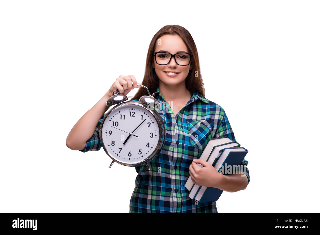 Young student isolated on the white background Stock Photo - Alamy