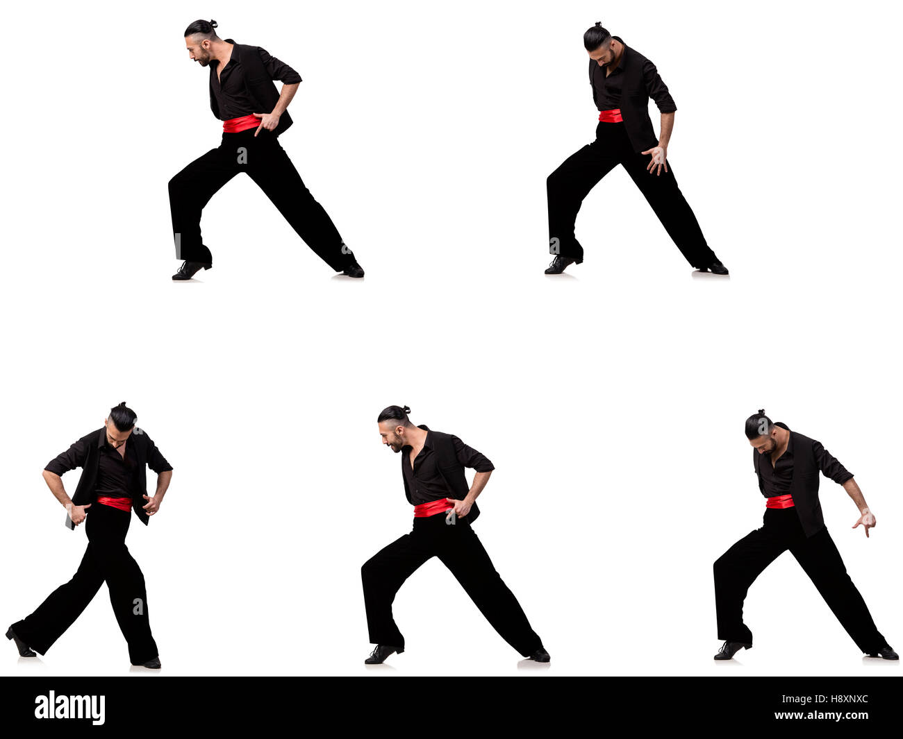 Spanish dancer in various poses on white Stock Photo - Alamy