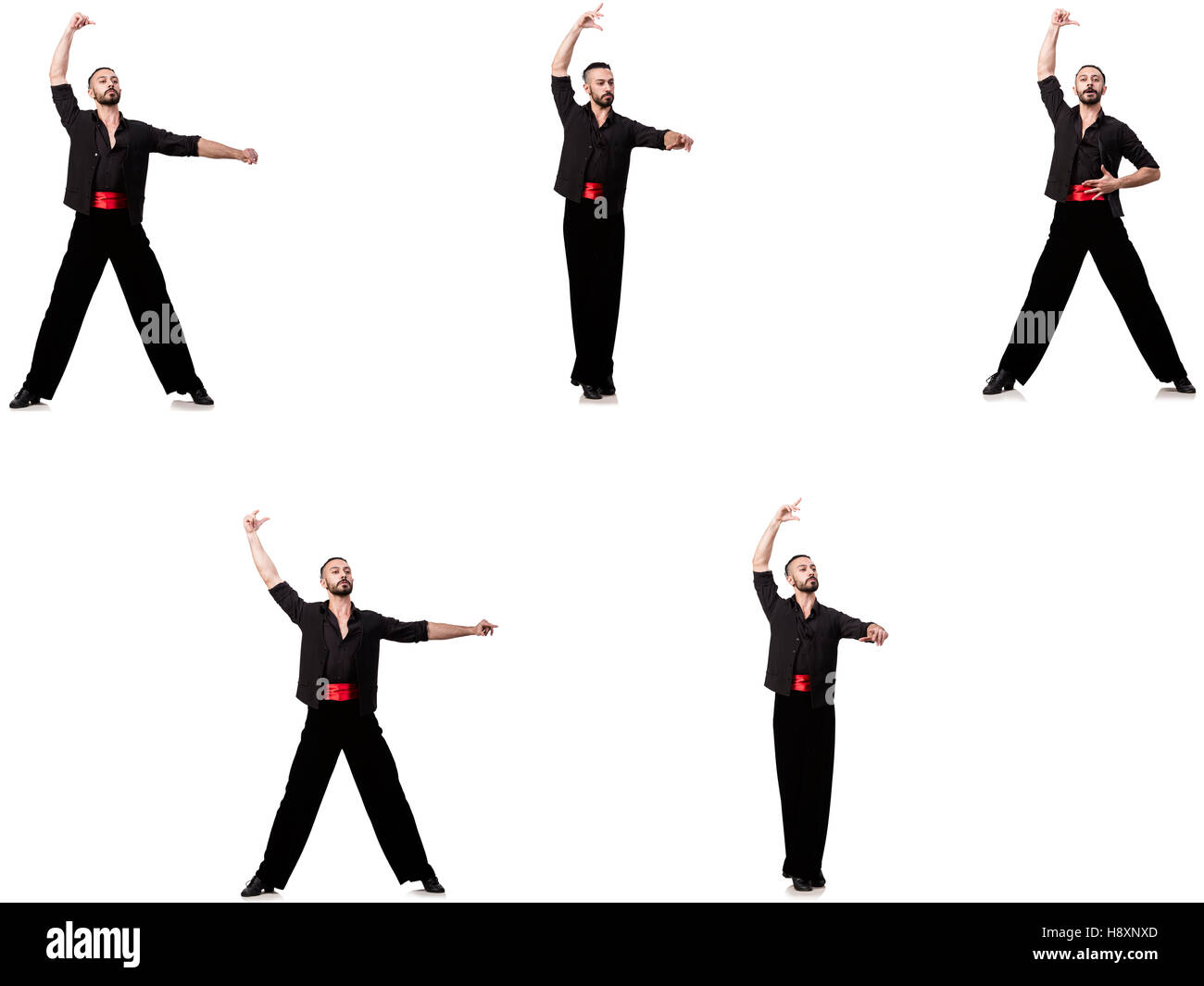 Spanish dancer in various poses on white Stock Photo - Alamy