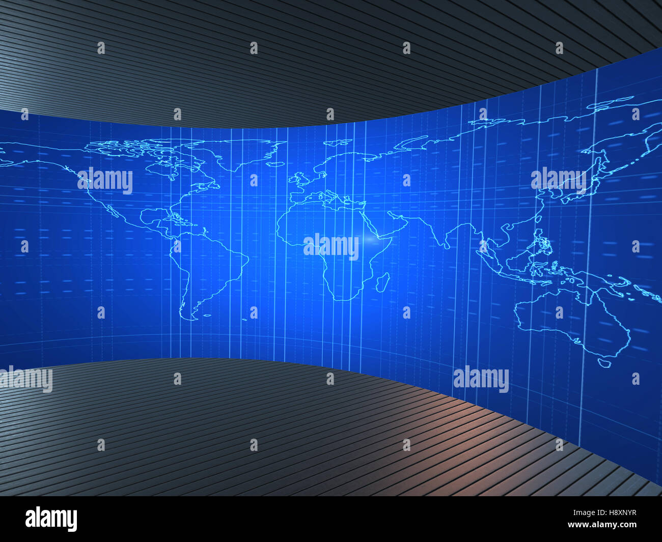 World map illustration in futuristic concept Stock Photo - Alamy