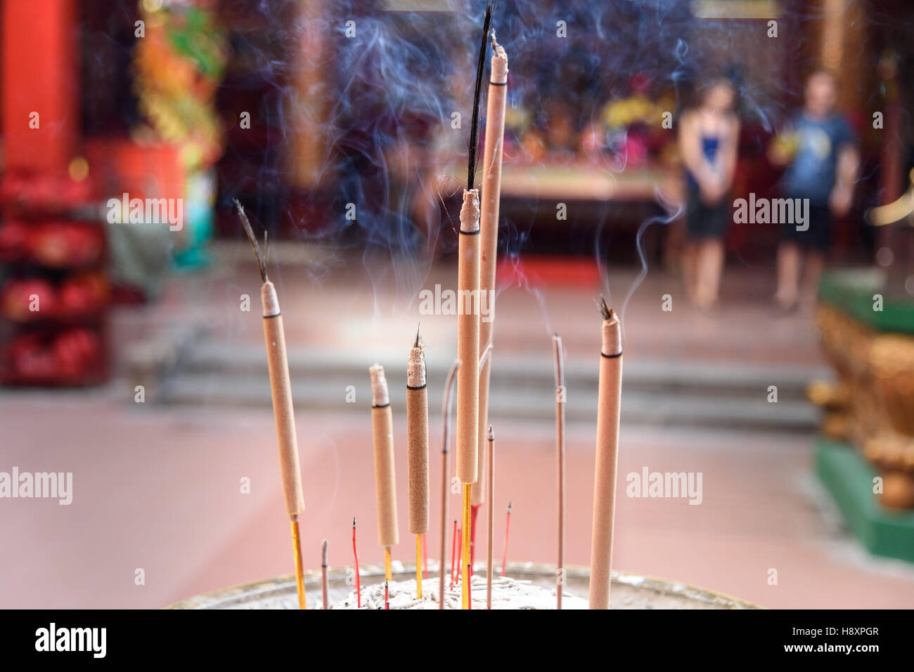 Incense sticks inside Guan Di Temple, also known as Kuan Ti Temple in ...