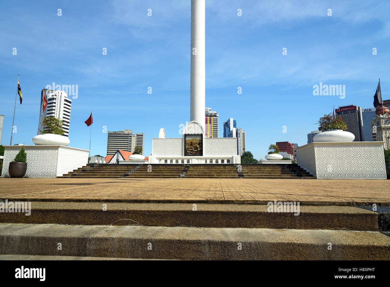 Stairs leading to the flag pole at Merdeka Square. Kuala Lumpur ...