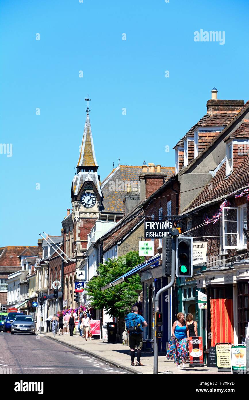 View along North Street towards the Victorian Town Hall in the town ...