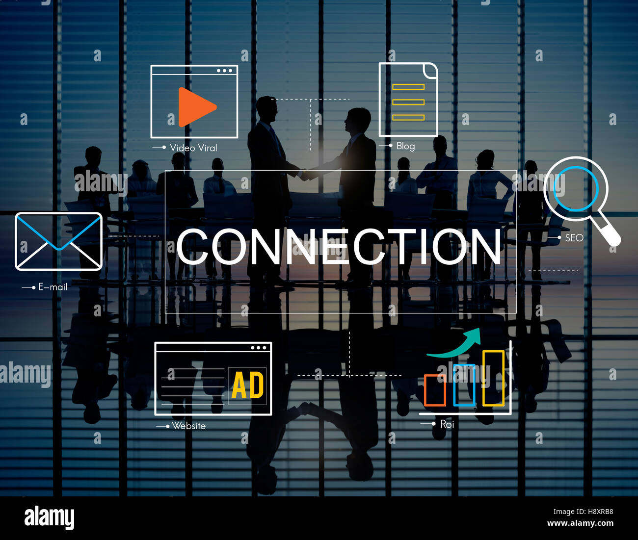 Social Media Advertisement Connection Concept Stock Photo - Alamy