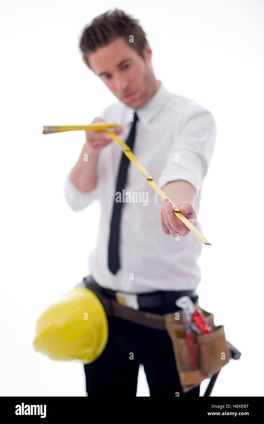 Businessman with tools Stock Photo - Alamy