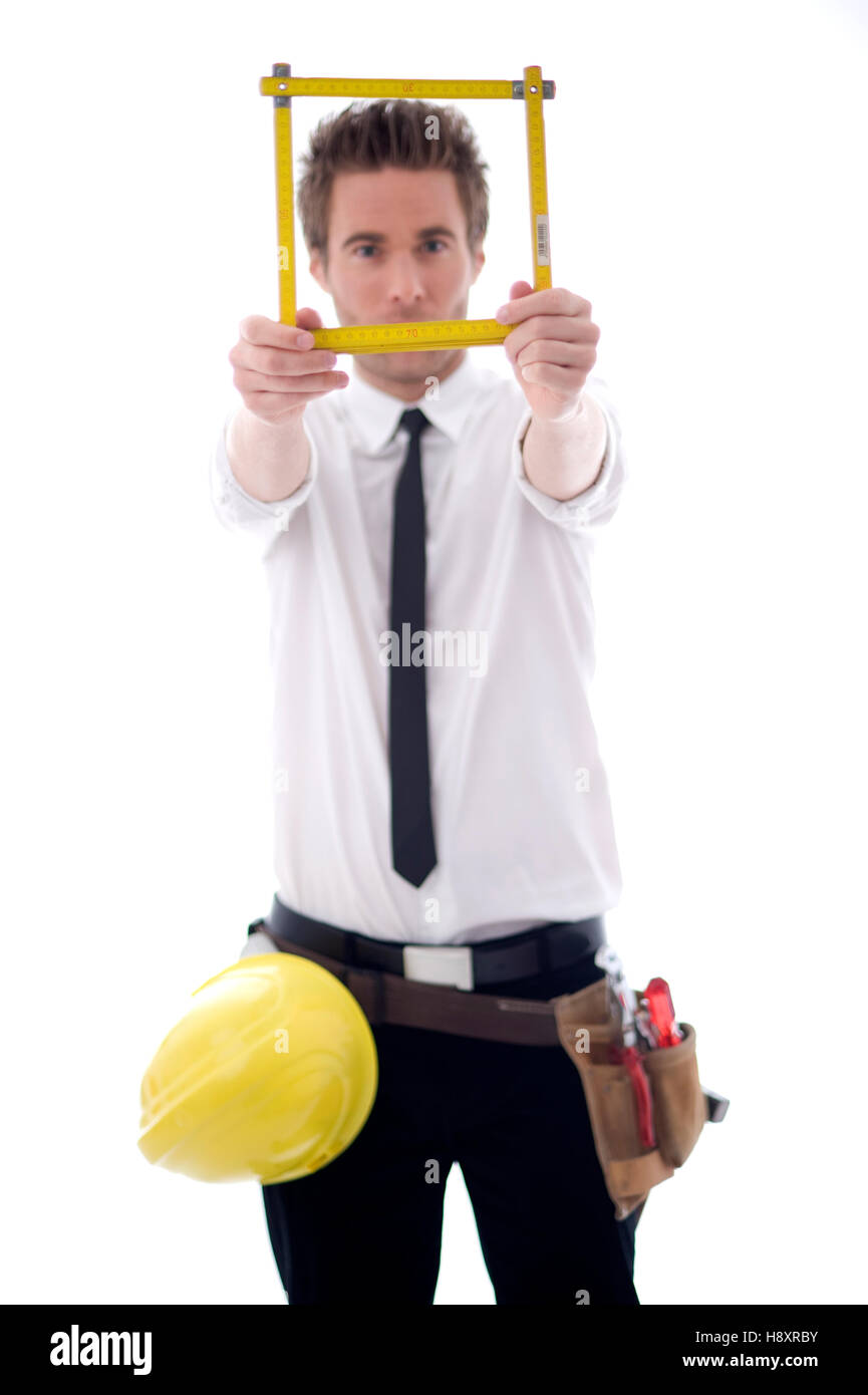 Businessman with tools Stock Photo - Alamy