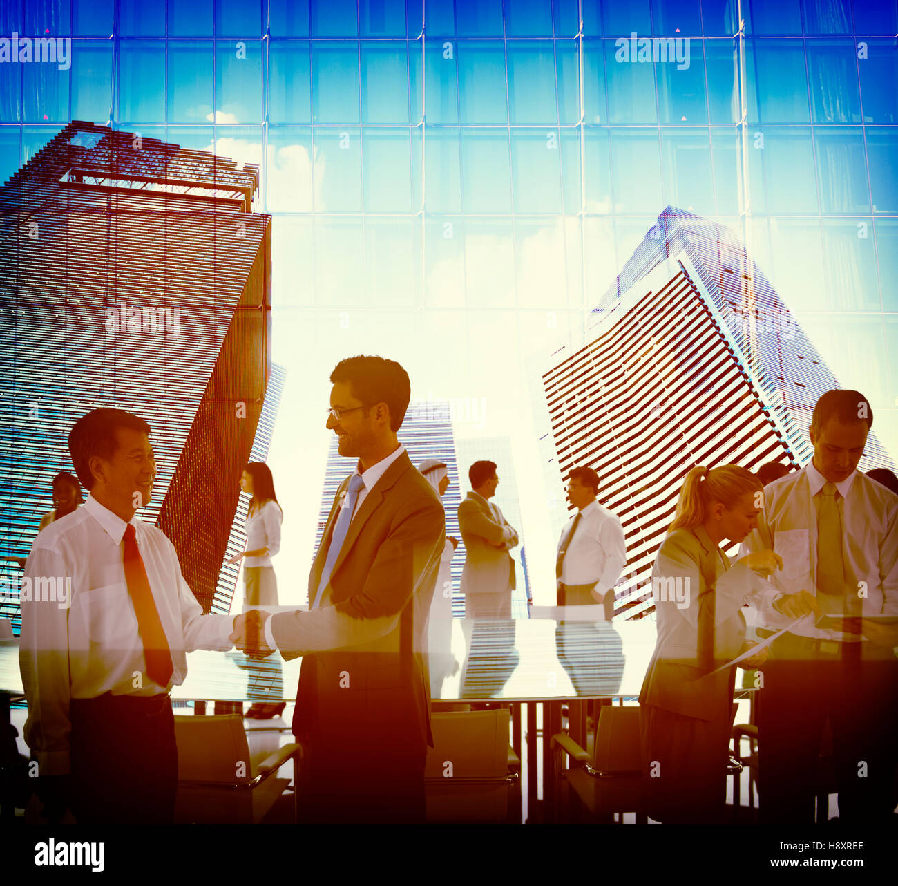 Business People Meeting Discussion Handshake Greeting Concept Stock ...