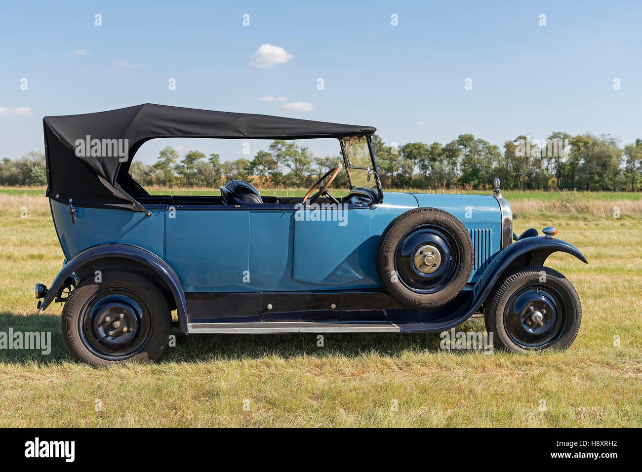 Oldtimer Citroen B10 in hay field, Torpedo Commerciale, made in 1925. 4 ...