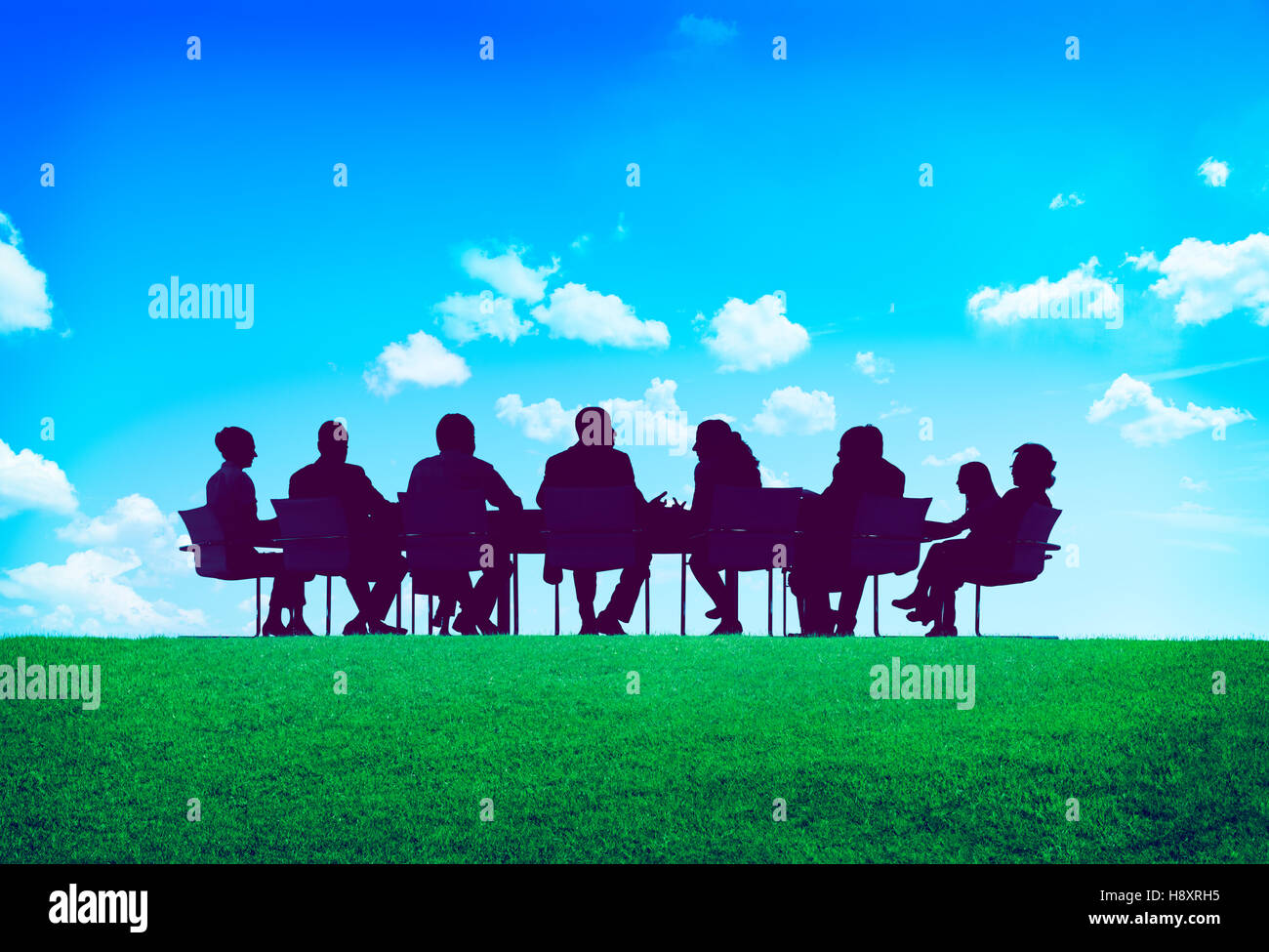 Green Business People Discussion Communication Outdoors Meeting Concept ...