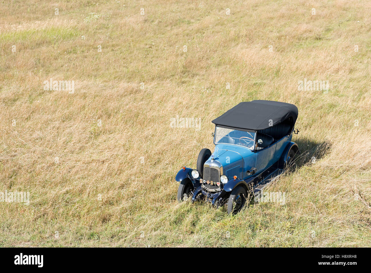 Oldtimer Citroen B10 in hay field, Torpedo Commerciale, made in 1925. 4 ...