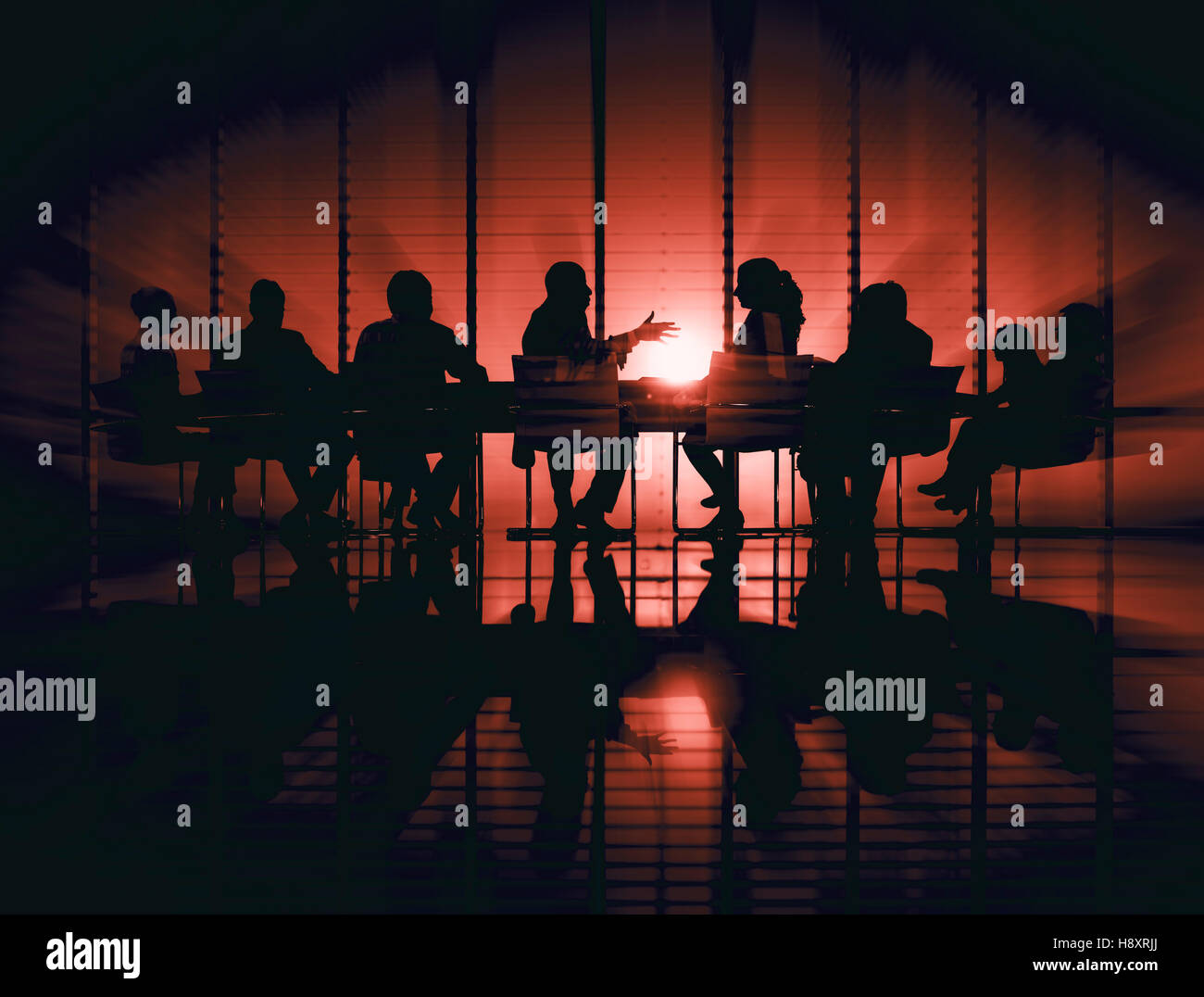 Business People Meeting Discussion Back Lit Concept Stock Photo - Alamy