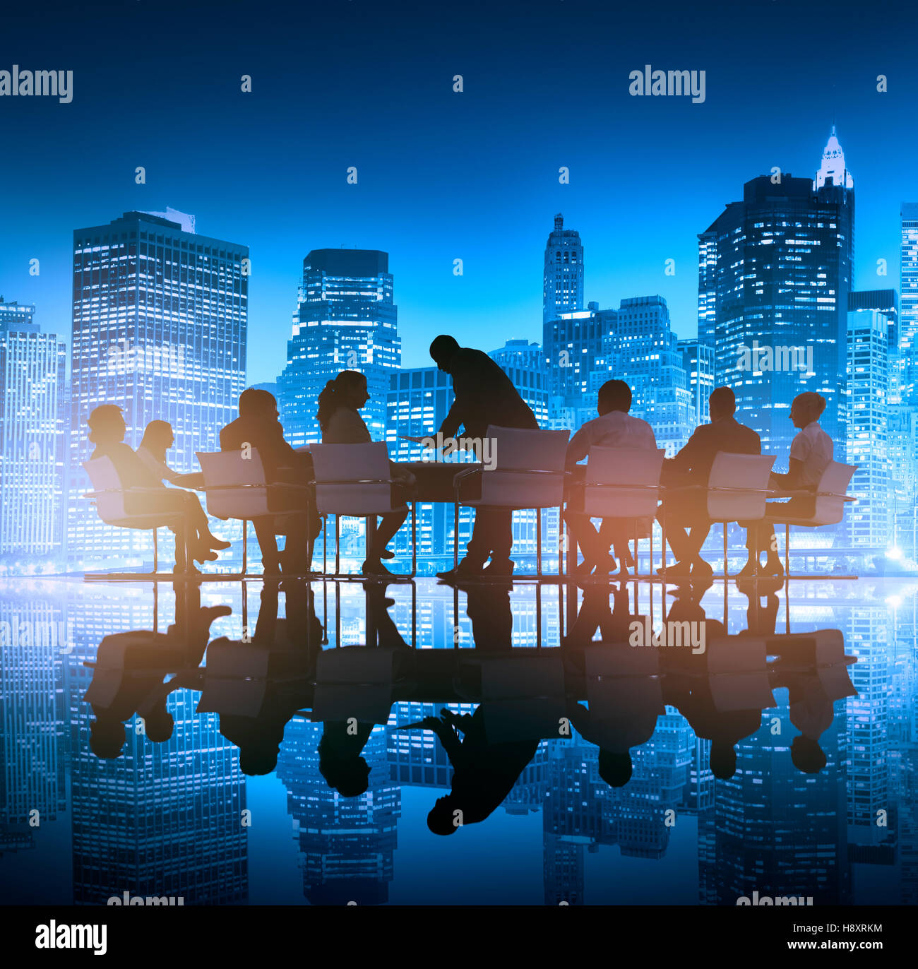 Business People Meeting Cityscape Professional Discussion Concept Stock ...