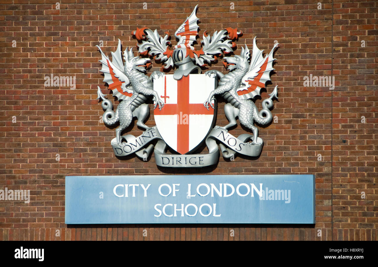 City of London School, sign, London, England, Great Britain, Europe ...
