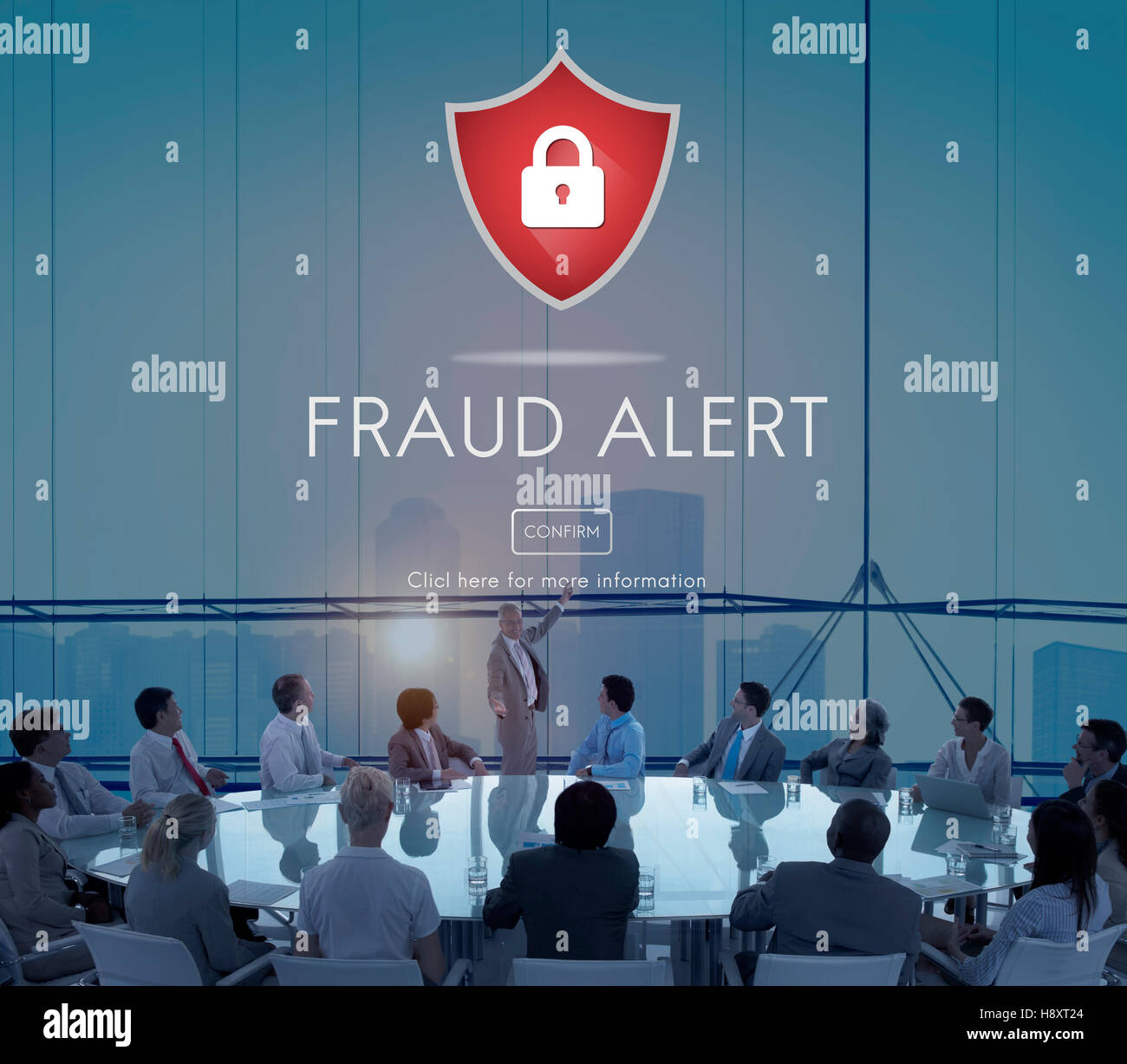 Fraud Alert Caution Defend Guard Notify Protect Concept Stock Photo - Alamy