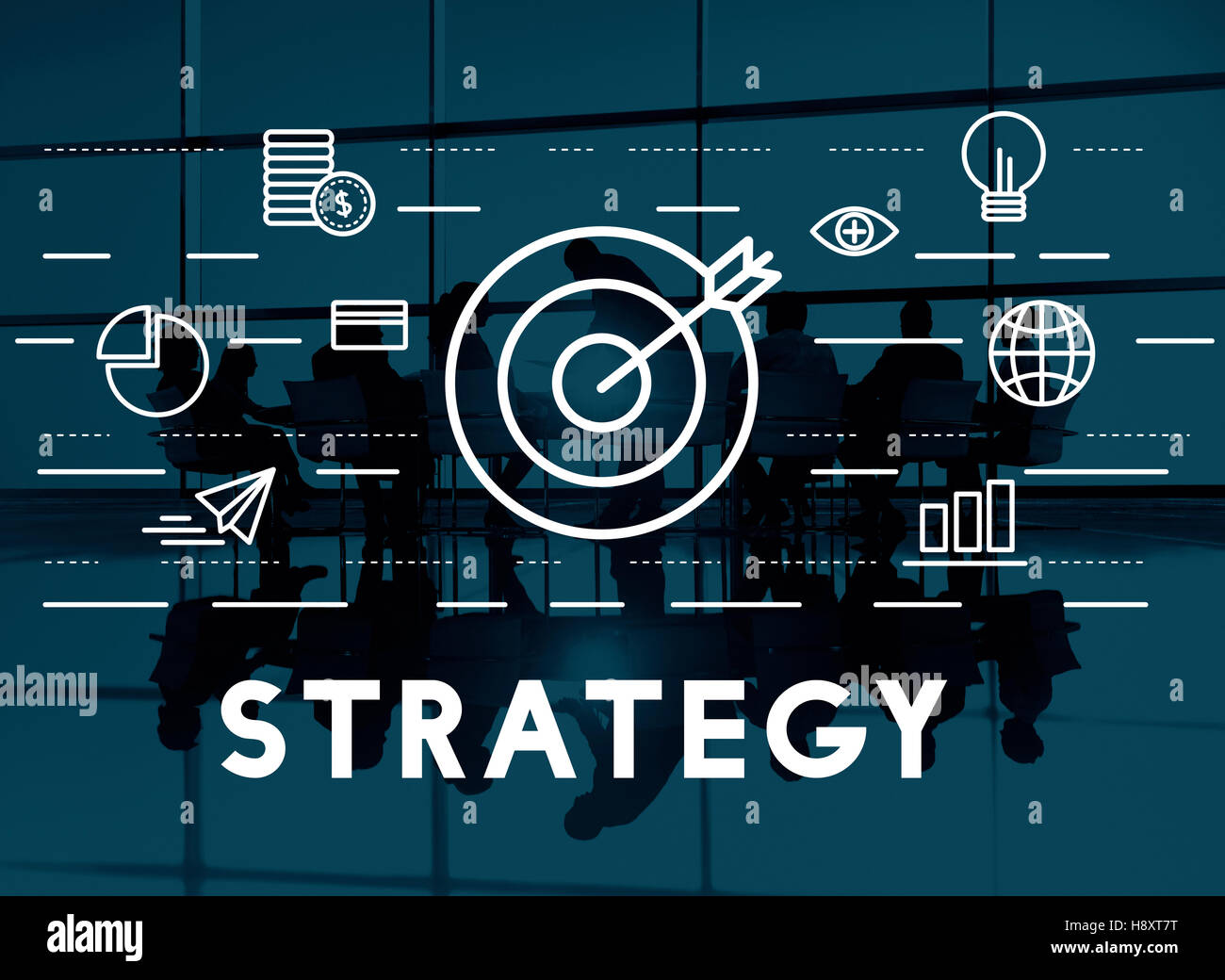 Strategy Target Mission Objective Graphics Concept Stock Photo - Alamy
