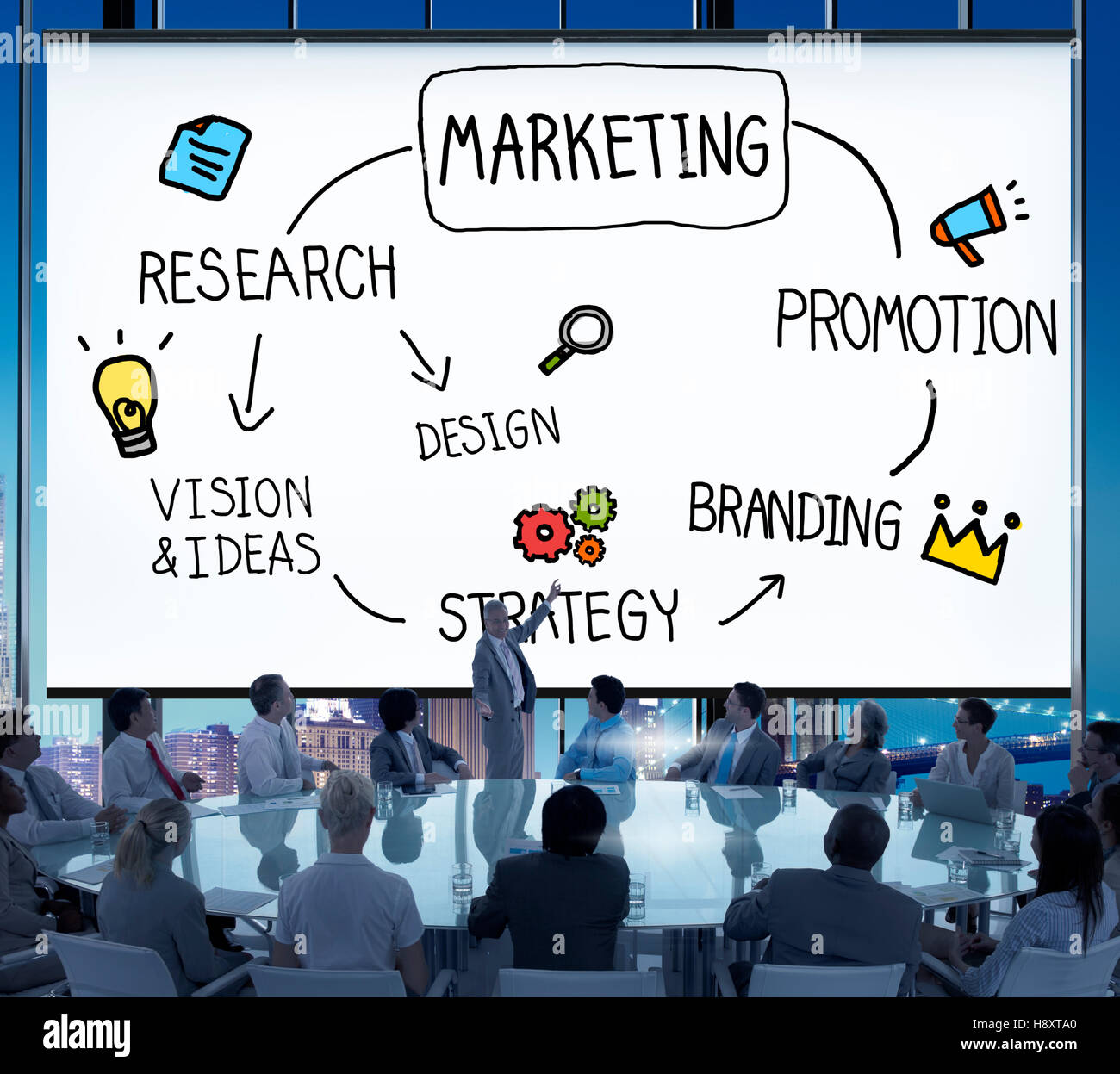 Marketing Management Promotion Branding Campaign Concept Stock Photo ...