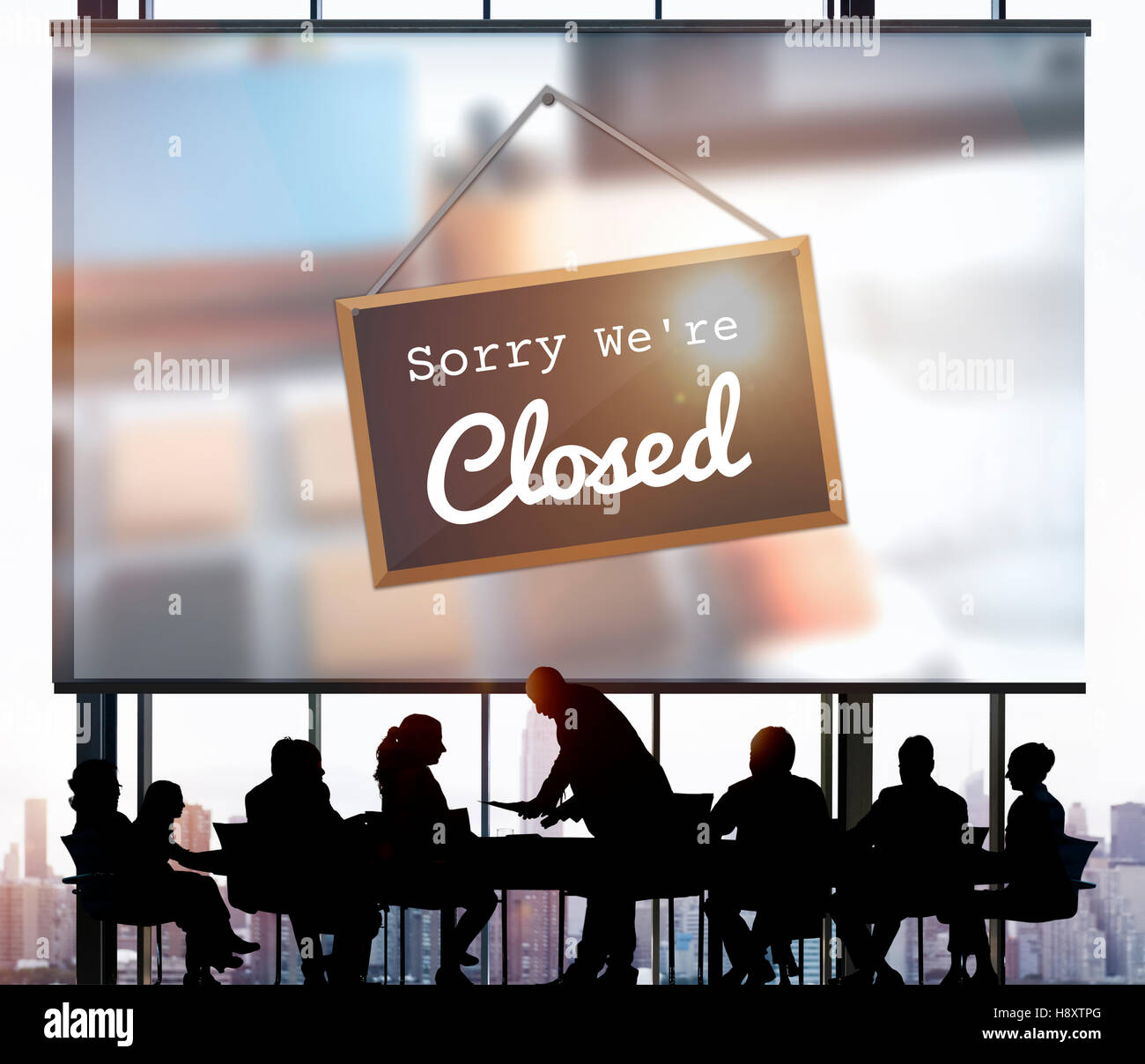 Closed Signage Marketing Shop Concept Stock Photo - Alamy