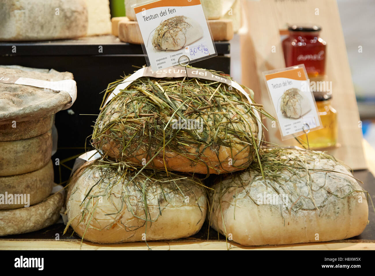 Testun del fen typical hay cheese on sale during Alba White Truffle ...