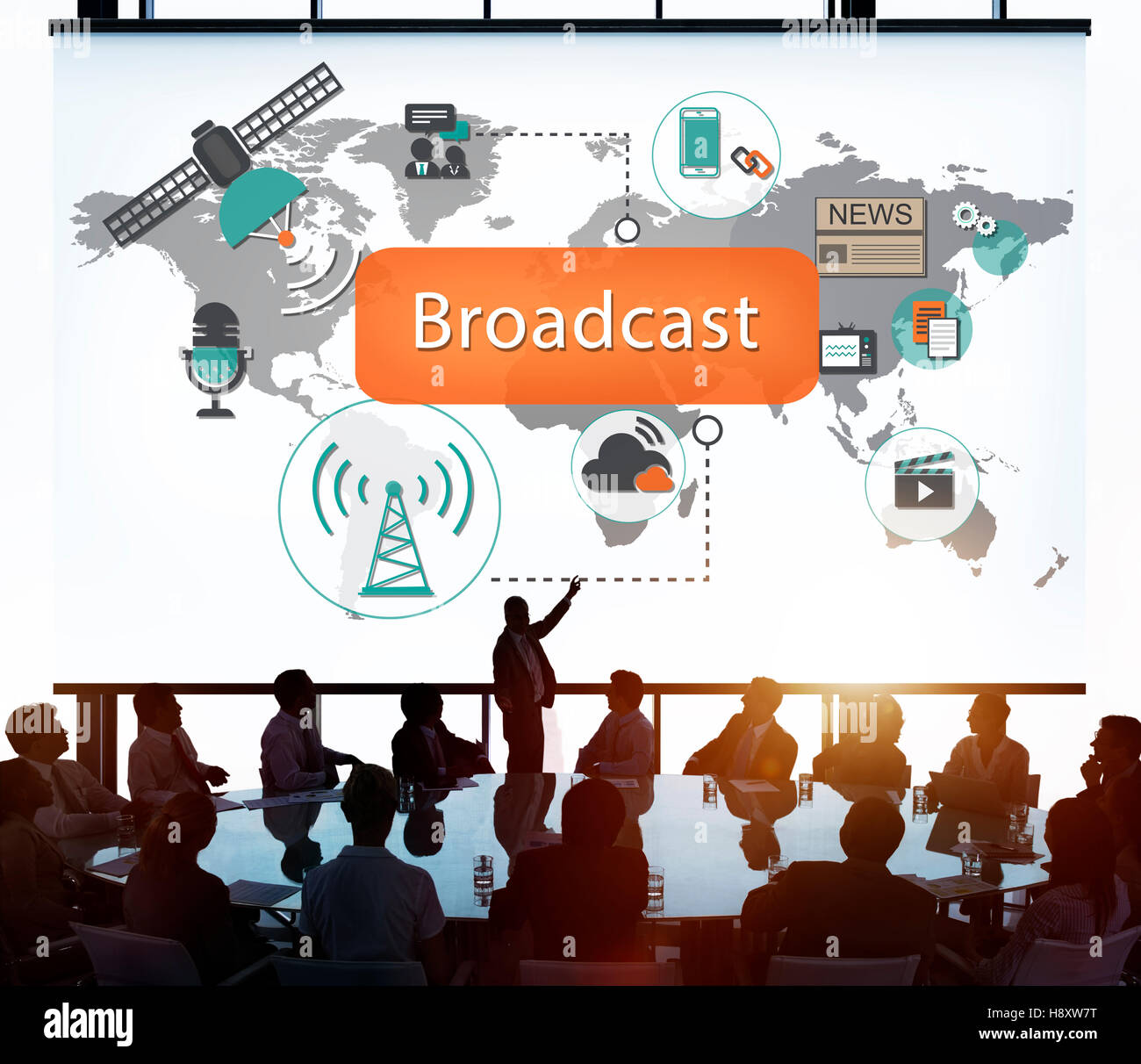 Broadcast Communication Entertainment News Concept Stock Photo - Alamy