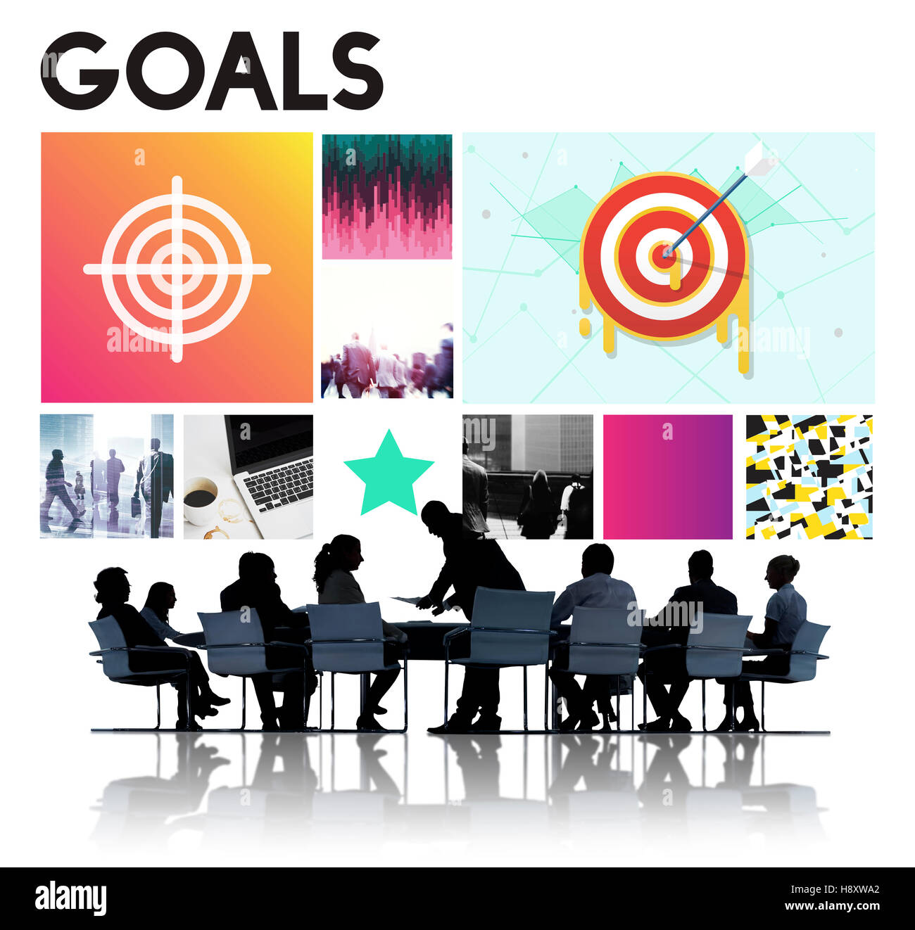 Launch Target Goals Rocketship Graphic Concept Stock Photo - Alamy