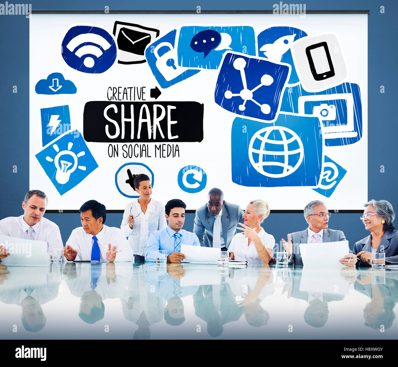Creative Share Social Media Social Network Internet Online Concept ...