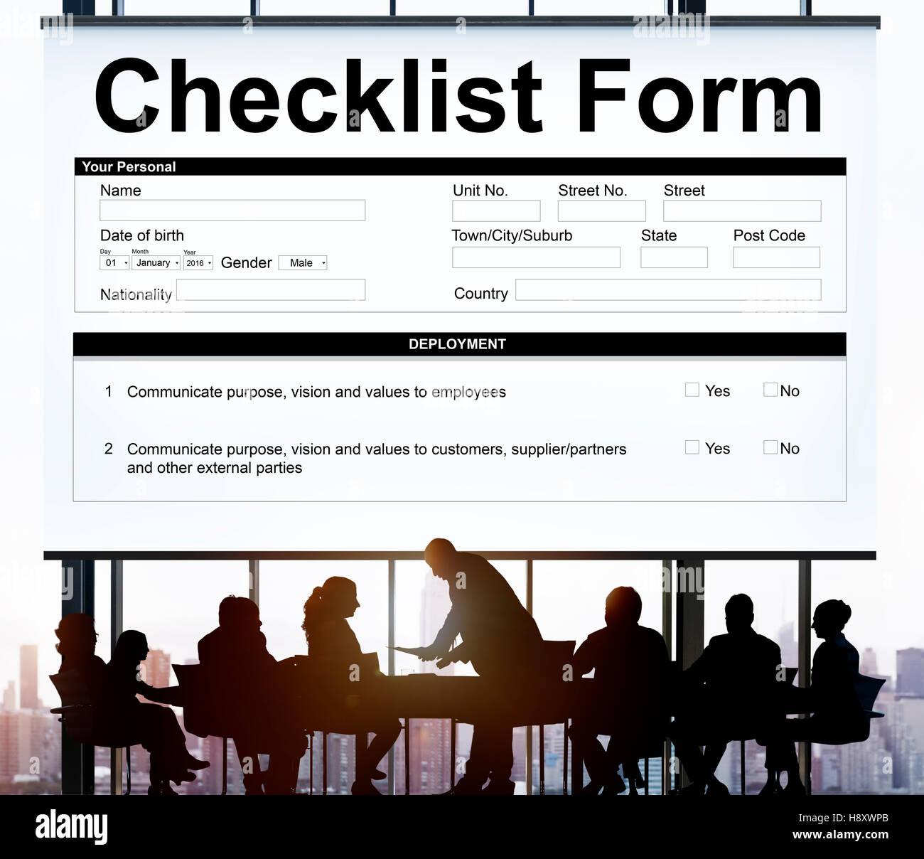 Checklist Form Document Data Information Contract Concept Stock Photo ...