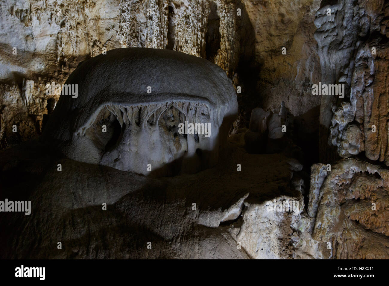 Russia. Crimea. Cave Emine-Bair-Khosar. 09/20/2016 Stalagmite Cap of ...