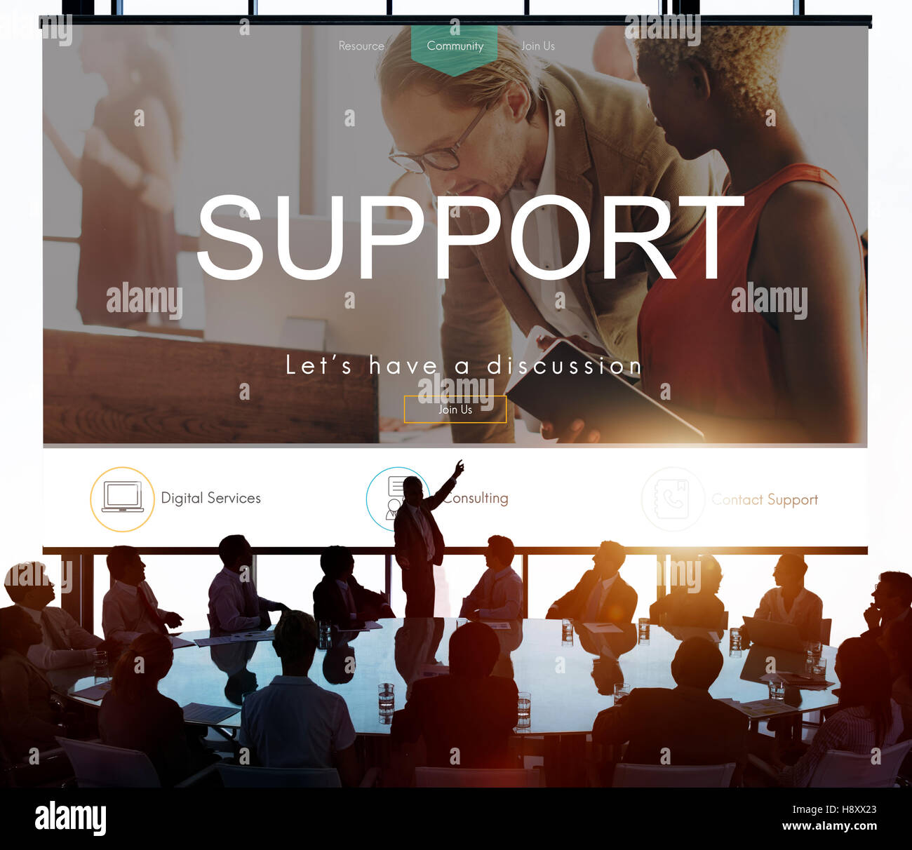 Helpdesk Support Information Support Concept Stock Photo - Alamy