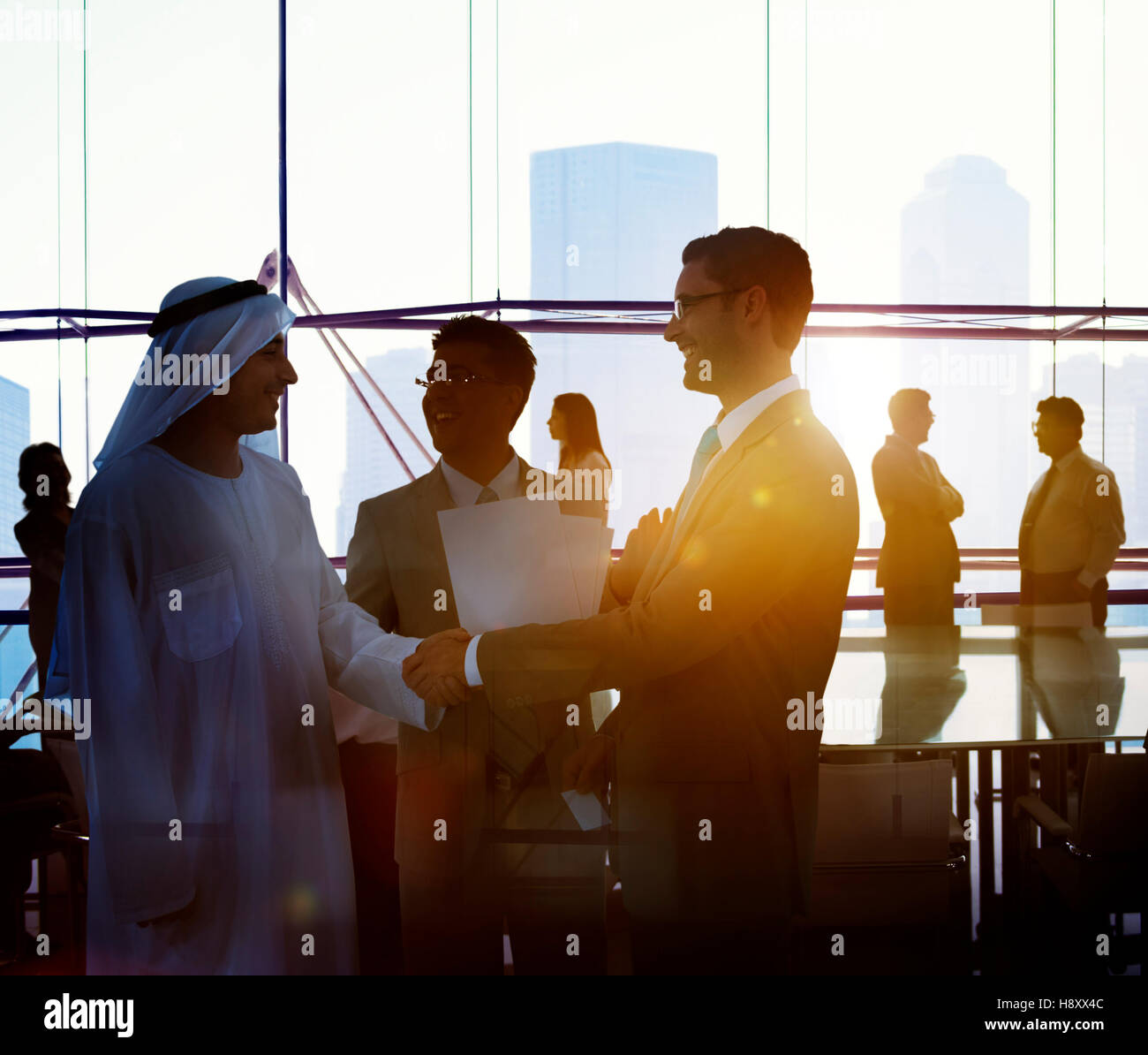 Business People Meeting Discussion Handshake Greeting Concept Stock ...