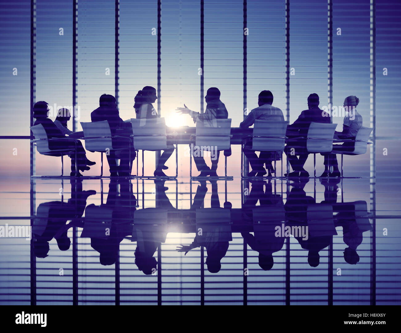 Business People Meeting Discussion Back Lit Concept Stock Photo - Alamy