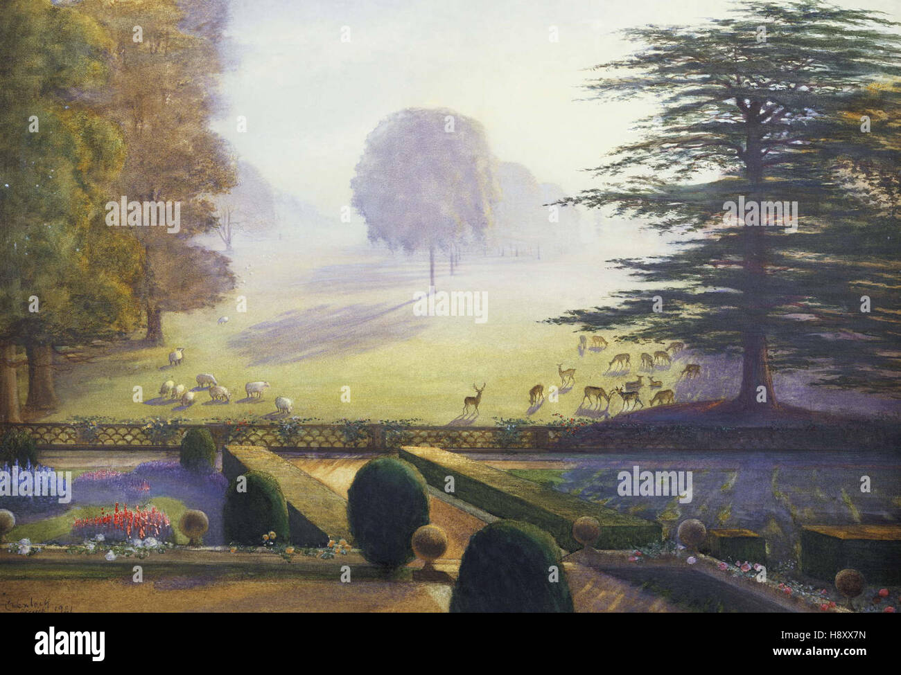 Constance Wenlock The Garden at Escrick Hall, Yorkshire Stock Photo - Alamy