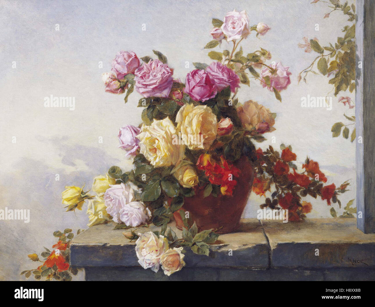 Paul Claude Jance A Still Life of Roses Stock Photo - Alamy
