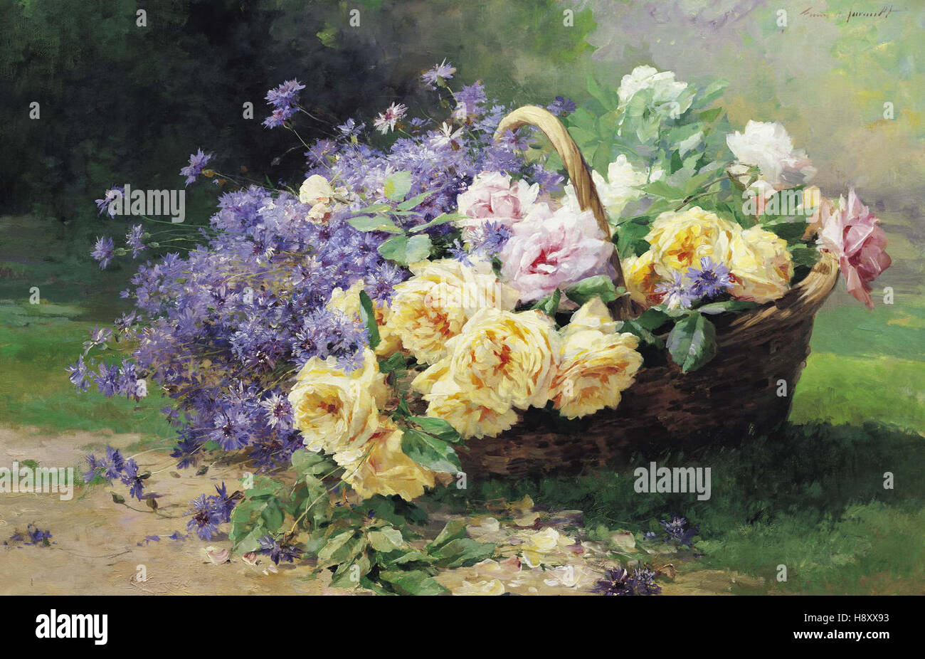 Albert-Tibulle Furcy de Lavault Un Panier de Fleurs Stock Photo - Alamy