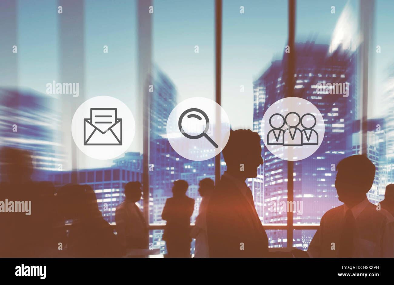 Mail Magnifying Glass Search Team Concept Stock Photo - Alamy