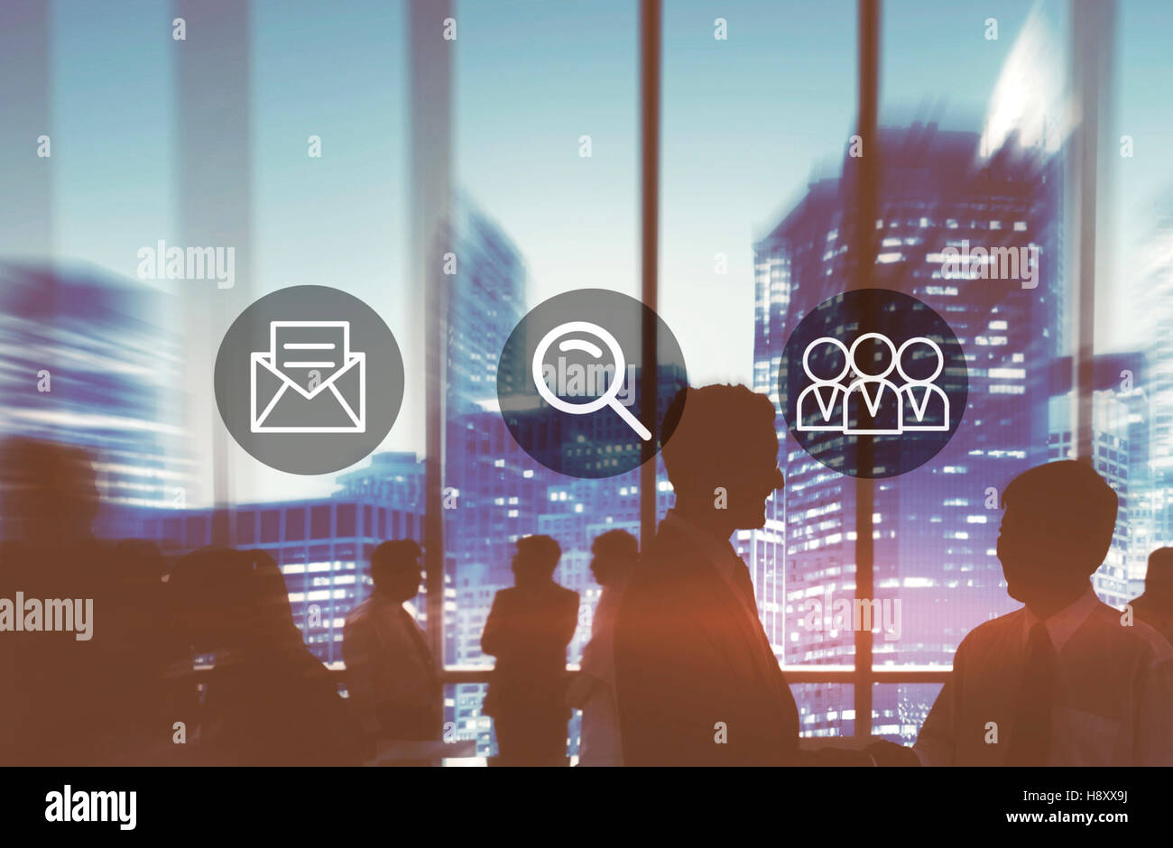 Mail Magnifying Glass Search Team Concept Stock Photo - Alamy