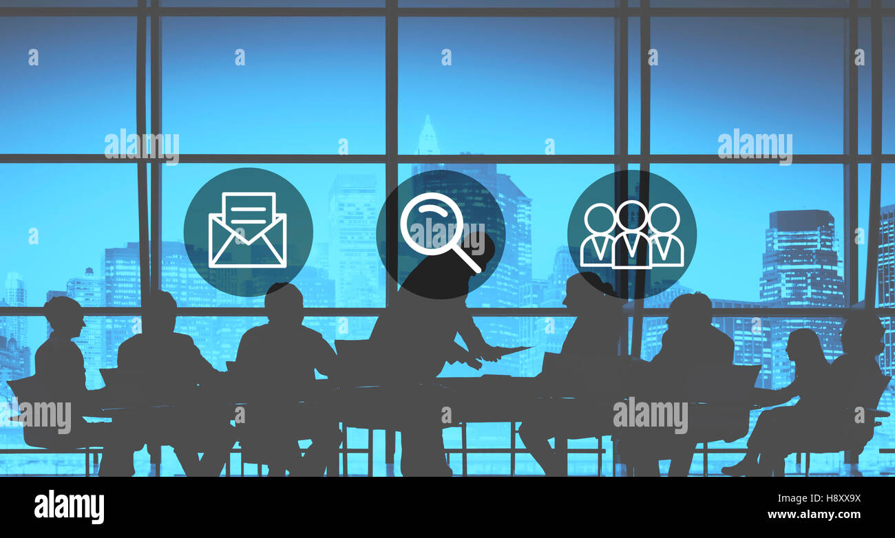 Mail Magnifying Glass Search Team Concept Stock Photo - Alamy