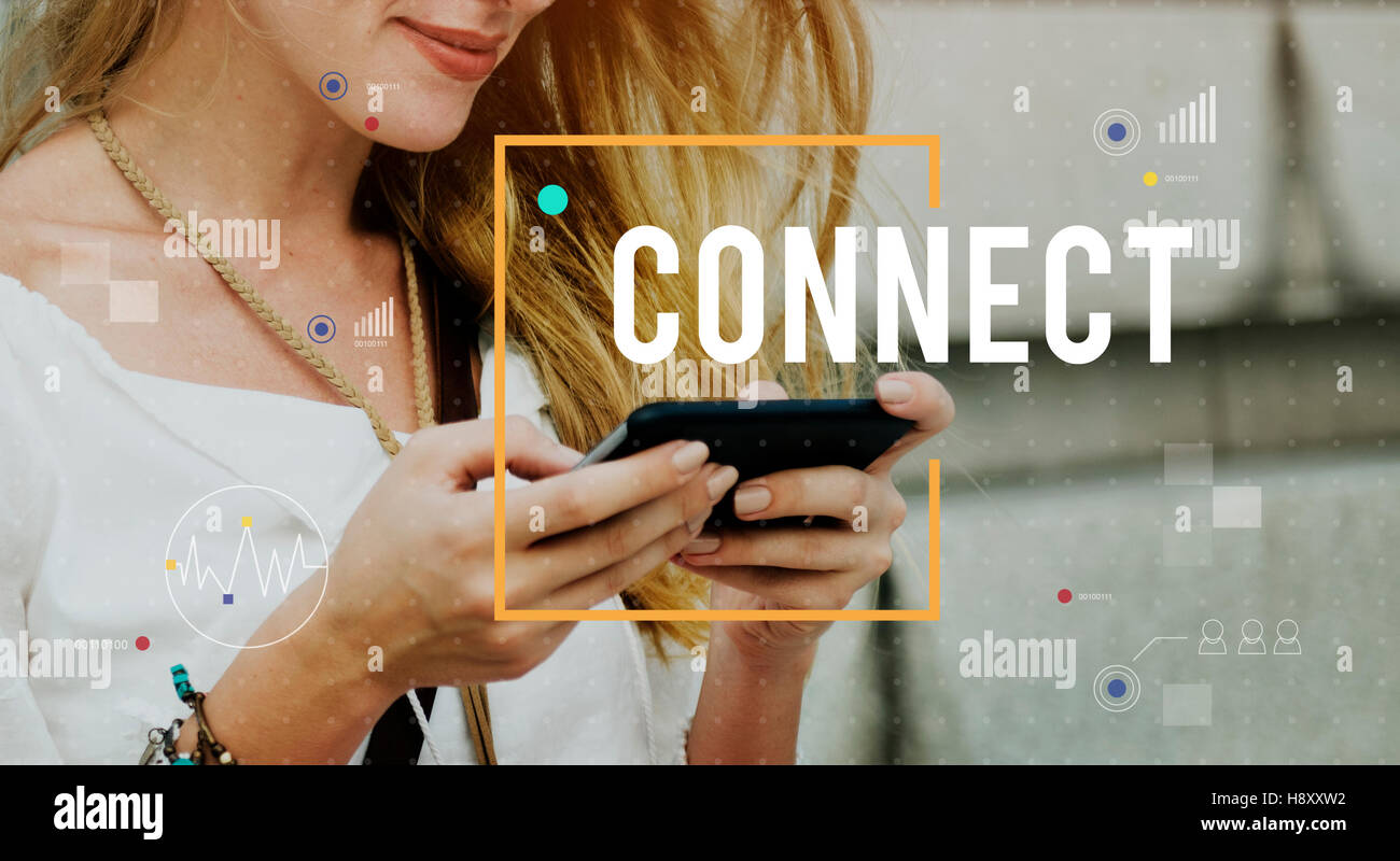 Connect Communication Technology Internet Lifestyle Concept Stock Photo ...