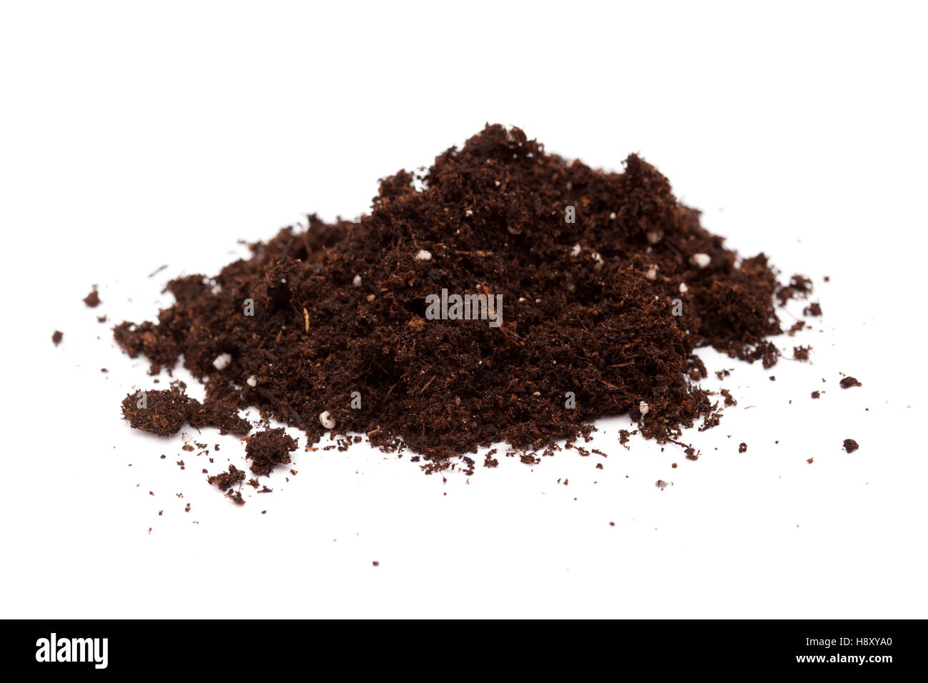 small heap of compost isolated on white background Stock Photo - Alamy