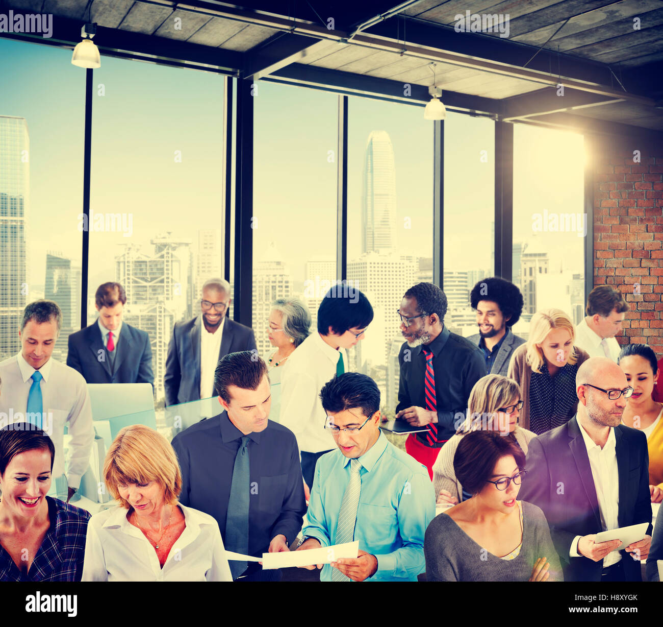 People Global Communication Office Discussion Group Concept Stock Photo ...