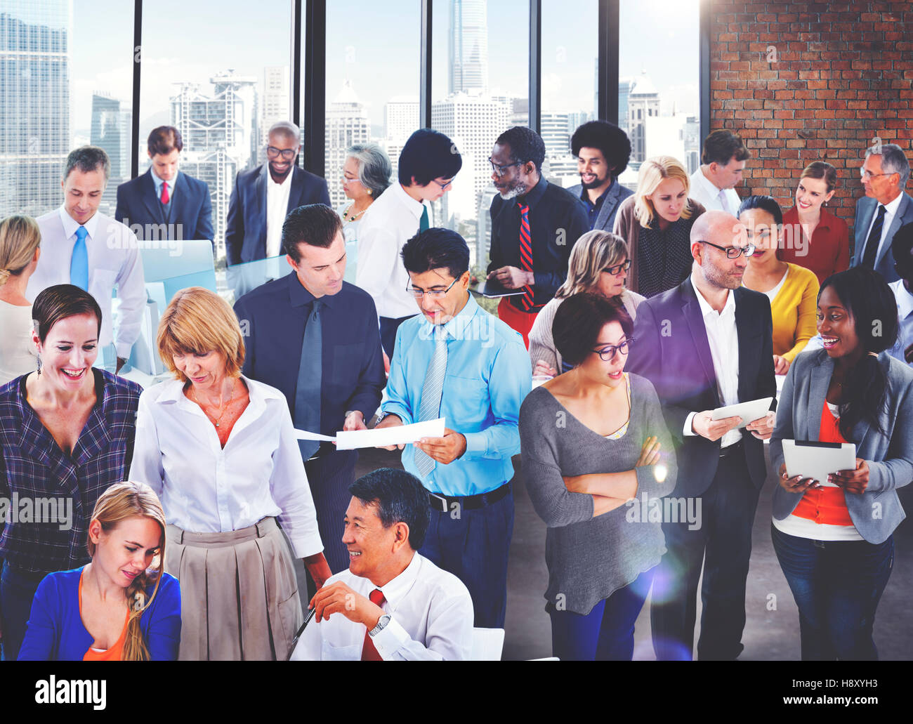 People Global Communication Office Discussion Group Concept Stock Photo ...