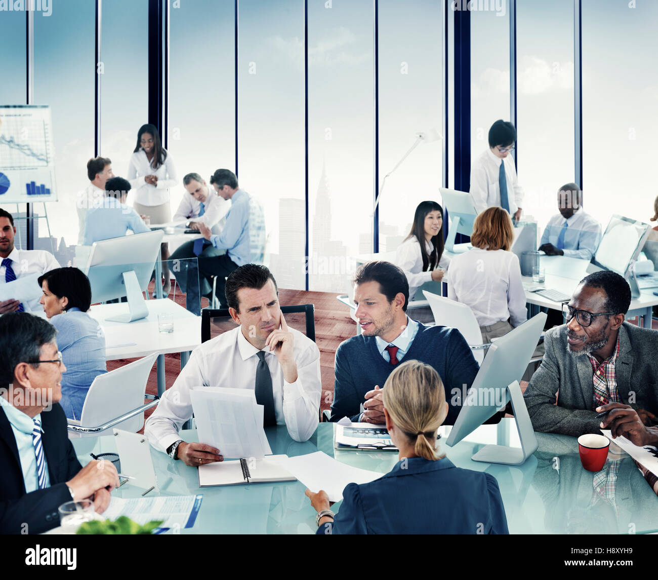 Global Communication Office Discussion Conversation Group Concept Stock ...