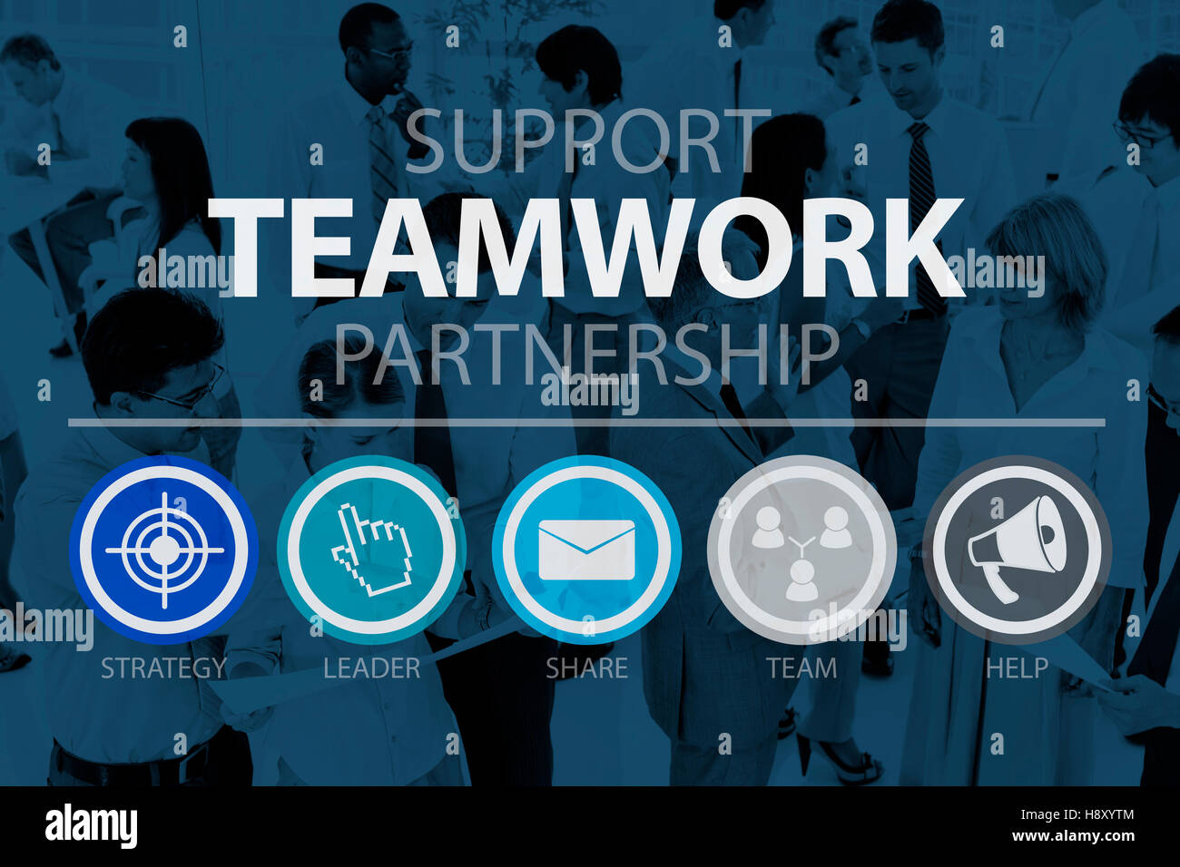 Teamwork Support Partnership Collaboration Unity Concept Stock Photo ...