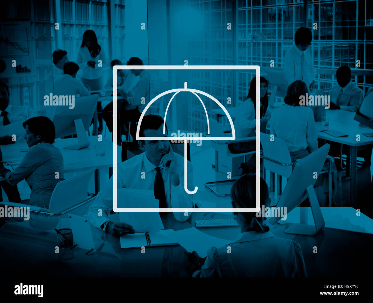 Umbrella Weather Protection Environment Shielding Concept Stock Photo ...