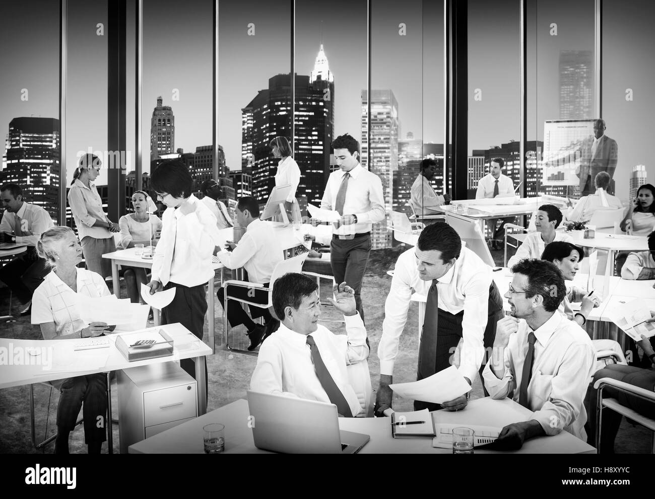 Group of Business People Working Office Meeting Concept Stock Photo - Alamy