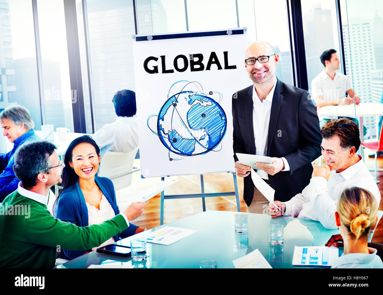 Multiethnic Group People Discussion with Global Concept Stock Photo - Alamy