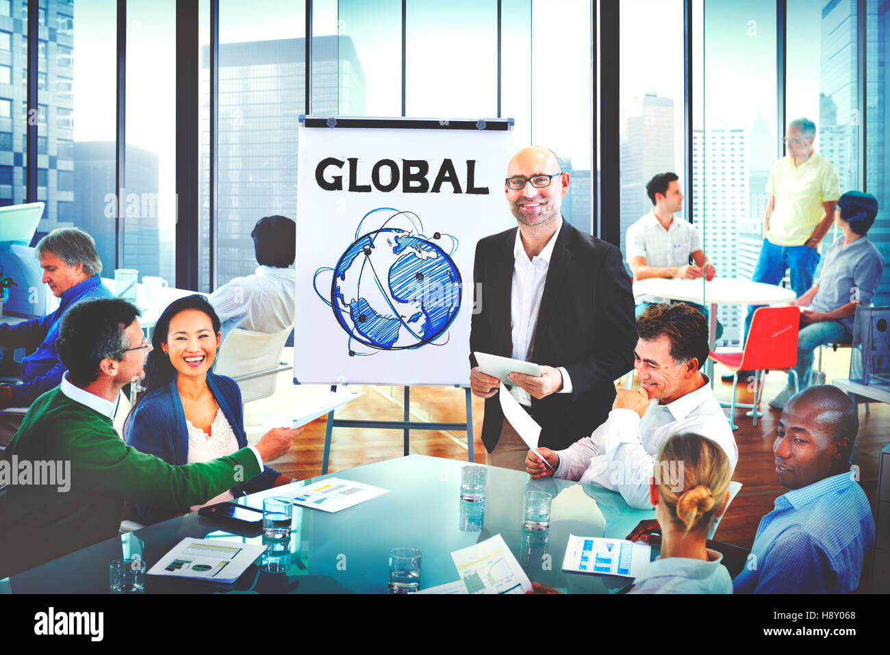 Multiethnic Group People Discussion with Global Concept Stock Photo - Alamy