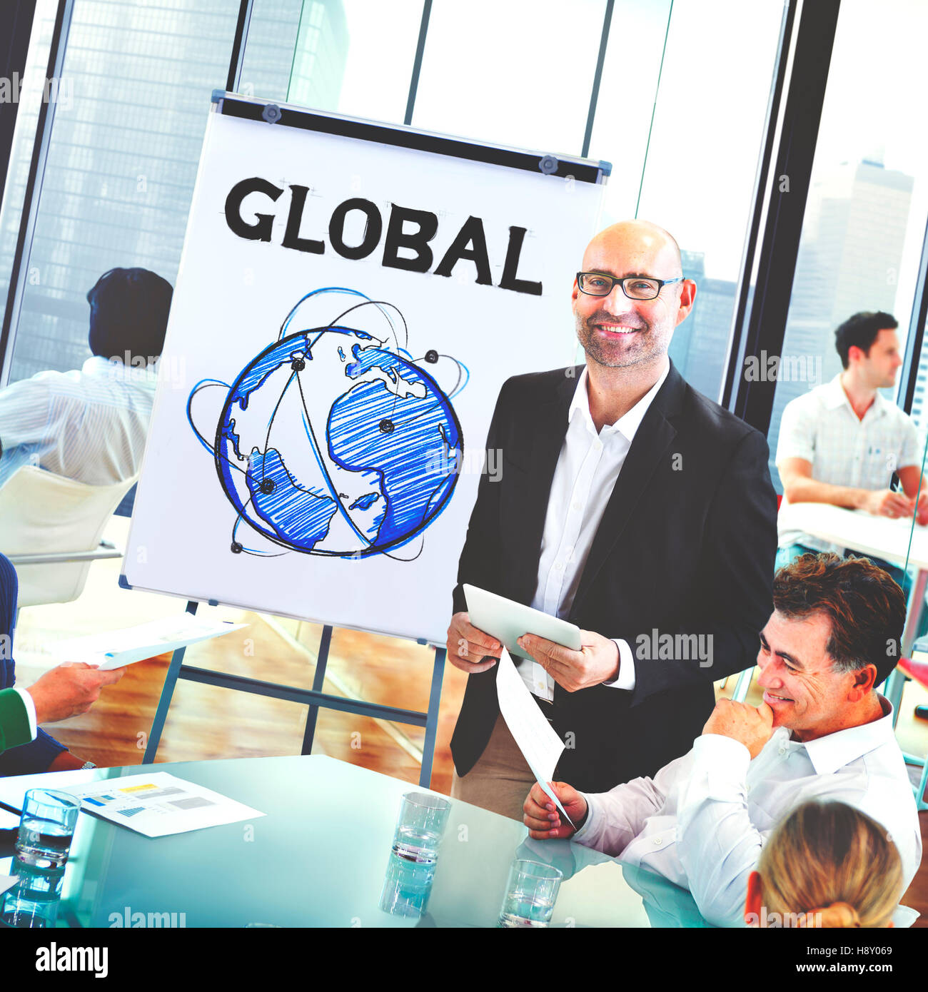 Multiethnic Group People Discussion with Global Concept Stock Photo - Alamy